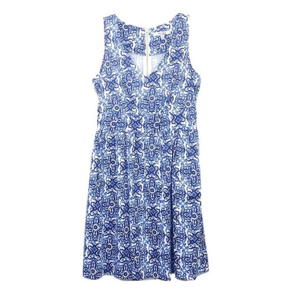 Milly | Dresses | Milly Blue Floral Sleeveless Fit Flare Dress | Poshmark
